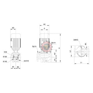 Pompes centrifuge in-line en fonte LPP50 LEO - Tunisie